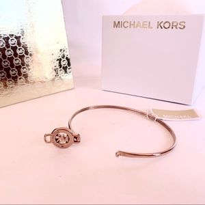Michael Kors | Jewelry | Nwt Authentic Mk Rose Gold Tone Pave Logo Bracelet | Poshmark